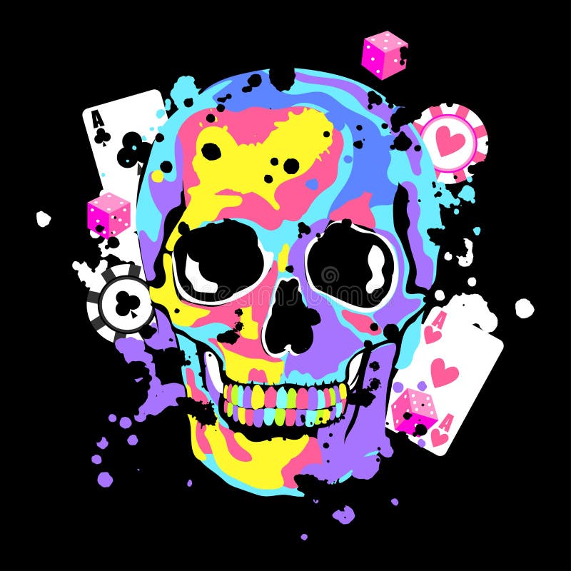 Skull with dice stock vector. Illustration of dice, expression - 44269955 Skull with dice stock vector. Illustration of dice, expression - 44269955
