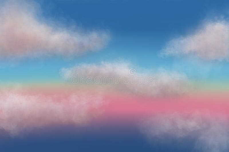 Color of Sky with Clouds for Background, Soft Clouds Sky by Hand Drawn ...