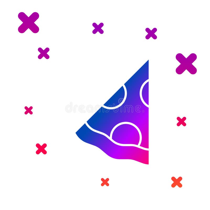 Color Slice of Pizza Icon Isolated on White Background. Fast Food Menu ...