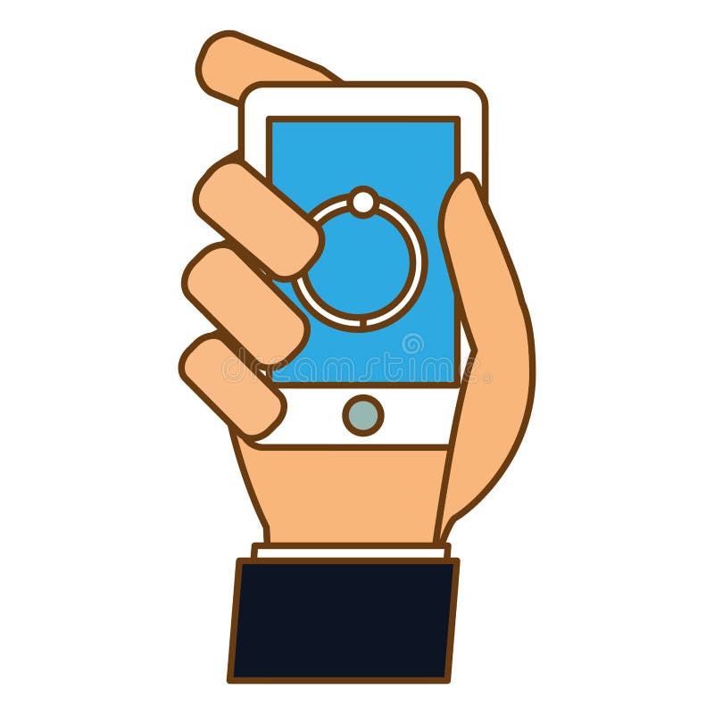 Color Smartphone in the Hand Loading Icon Stock Illustration ...