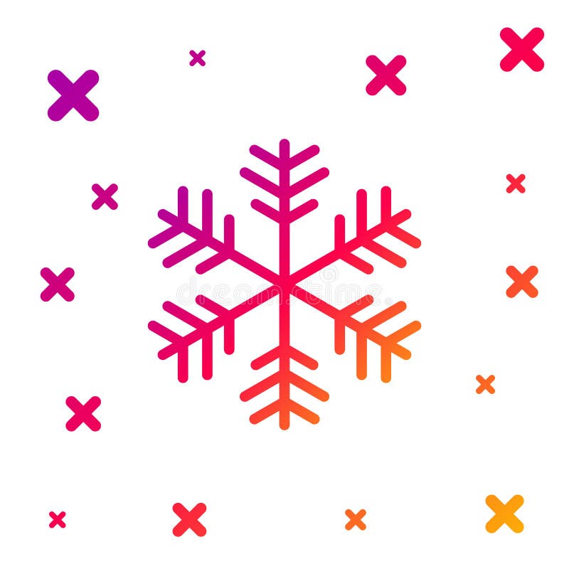 Color Snowflake Icon Isolated On White Background. Gradient Random ...