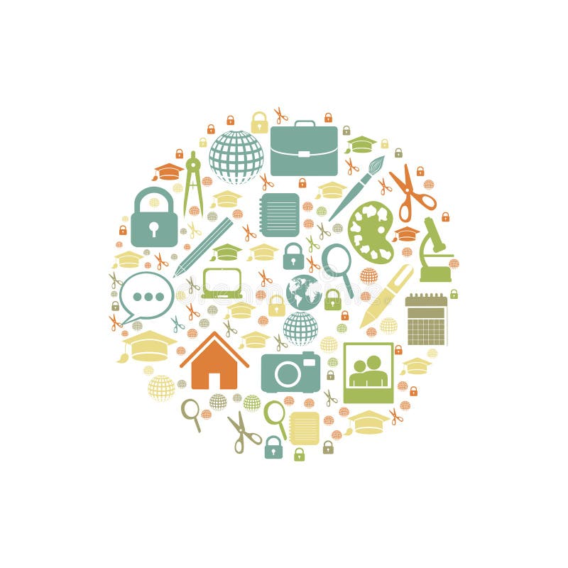 Color Social Tools Inside Big Bubble Icon Stock Illustration ...