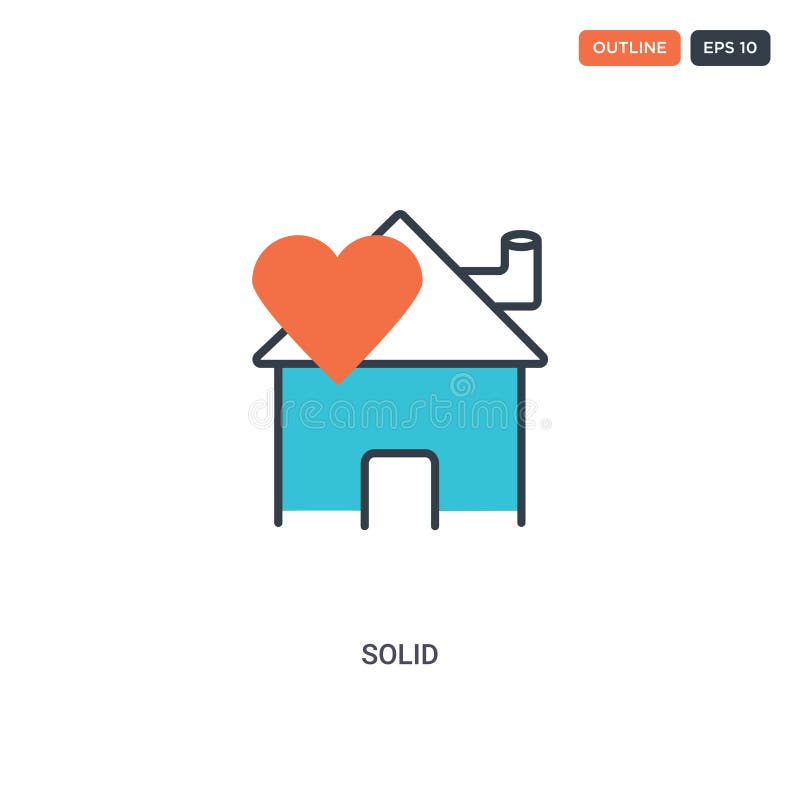 2 Color Solid Concept Line Vector Icon. Isolated Two Colored Solid ...