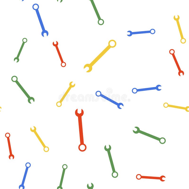 Green Spanner and Screwdriver Tools Icon Isolated Seamless Pattern on ...