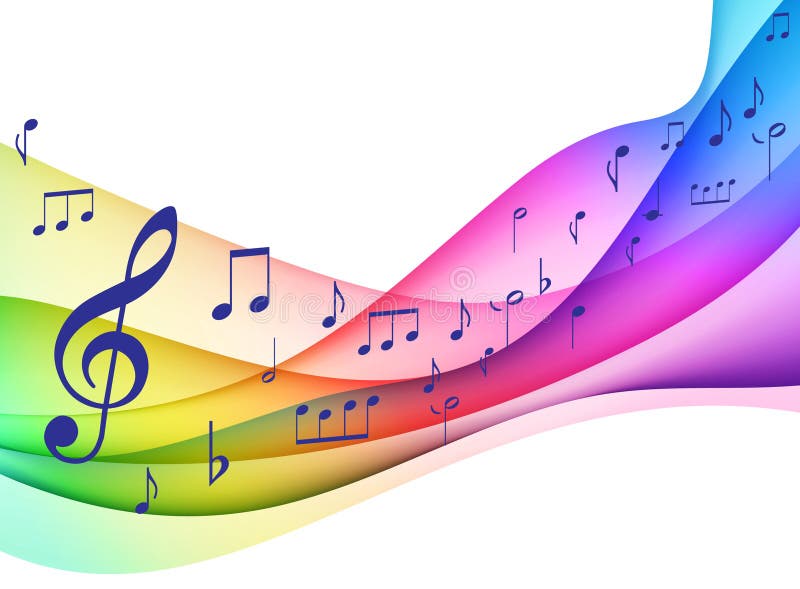 Color Spectrum Pulse with Musical Notes Stock Illustration ...
