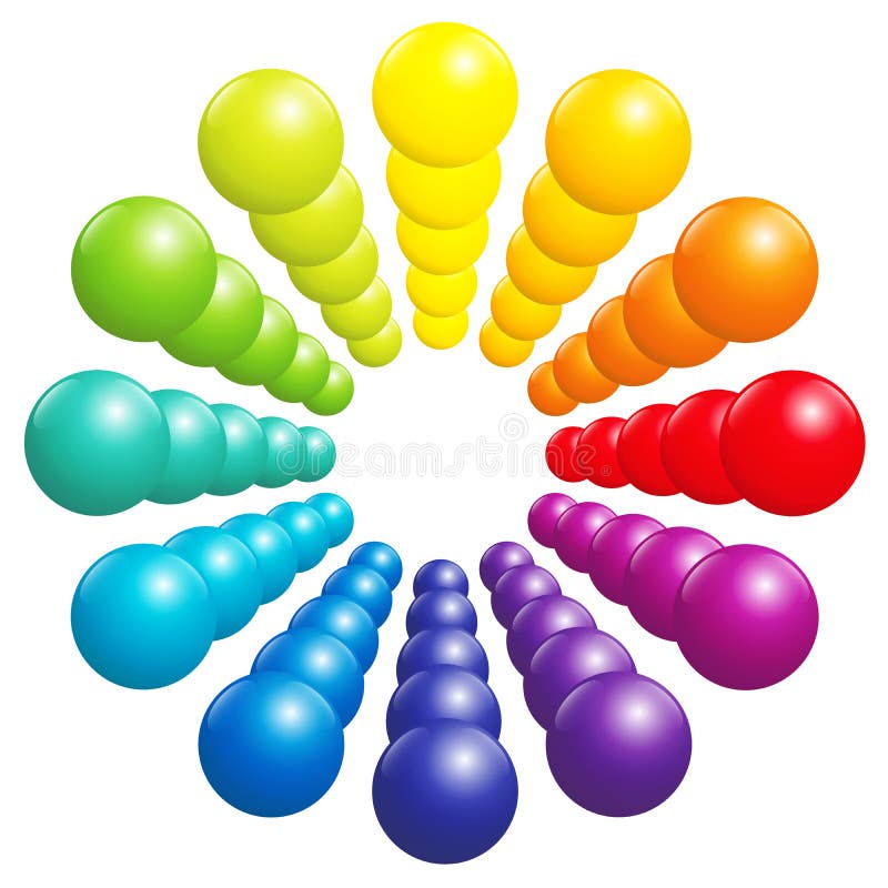 Color Spectrum Rainbow Colored Balls Tower Tube Pattern Stock Vector ...