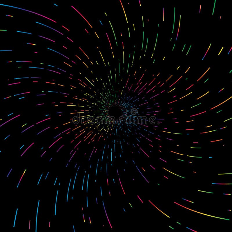 Color Spectrum Spiral Design Black Hole Space Warp Concept Graphic ...