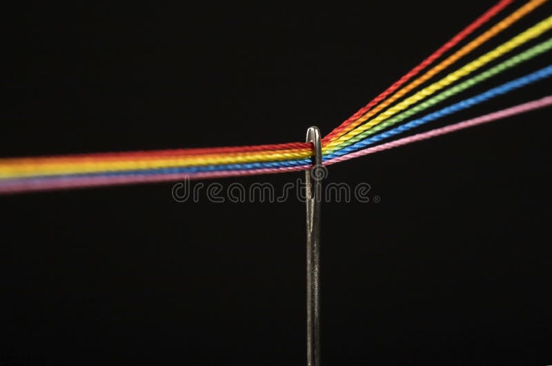Color Spectrum Thread and Needle Stock Image - Image of fashion, rope ...