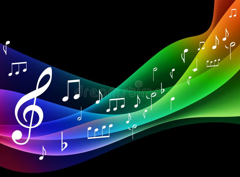 Color Spectrum Musical Notes Original Illustrati Stock Illustration ...