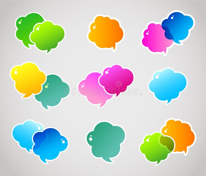 Set of Color Speech Designs. Stock Illustration - Illustration of ...