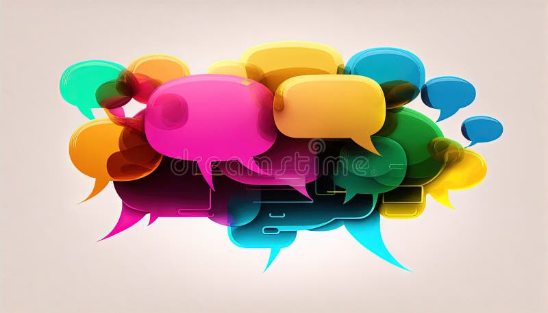 Color Speech Bubbles Dialogue Bubble Comic Cartoon Chat Talk ...