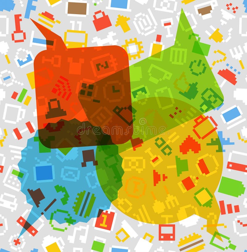 Color pixel style icons stock vector. Illustration of fork - 26615899