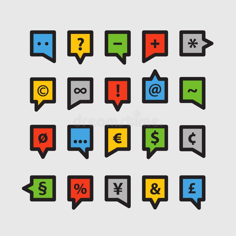 Color speech clouds stock vector. Illustration of plus - 34371886