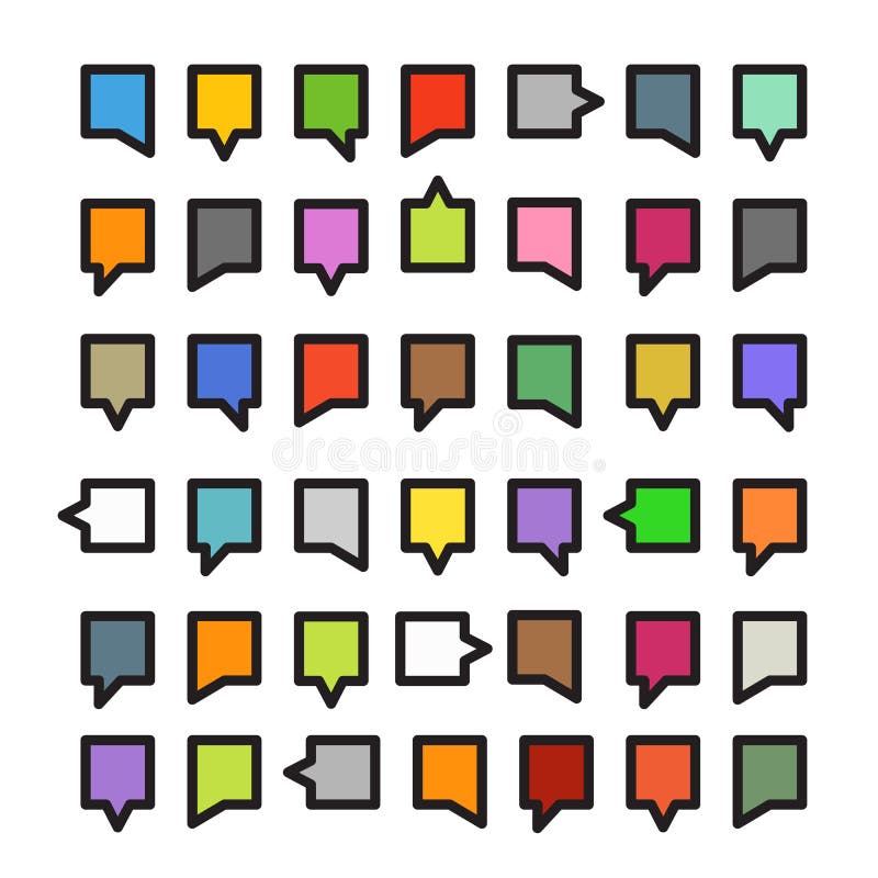 Color speech clouds stock vector. Illustration of information - 34696890