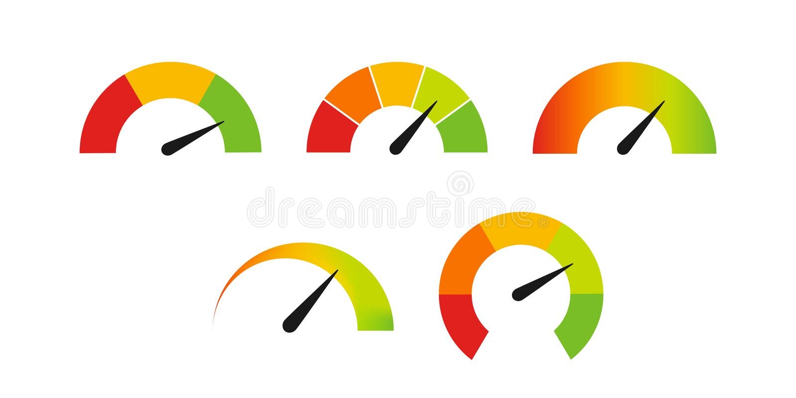 Color Speedometer. Time Icon Set. Vector Illustration Stock Vector ...