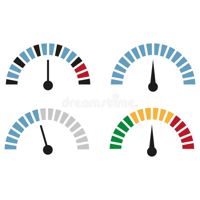 Color Speedometer. Speed Meter. Heating, Temperature Scale Icon. Vector ...