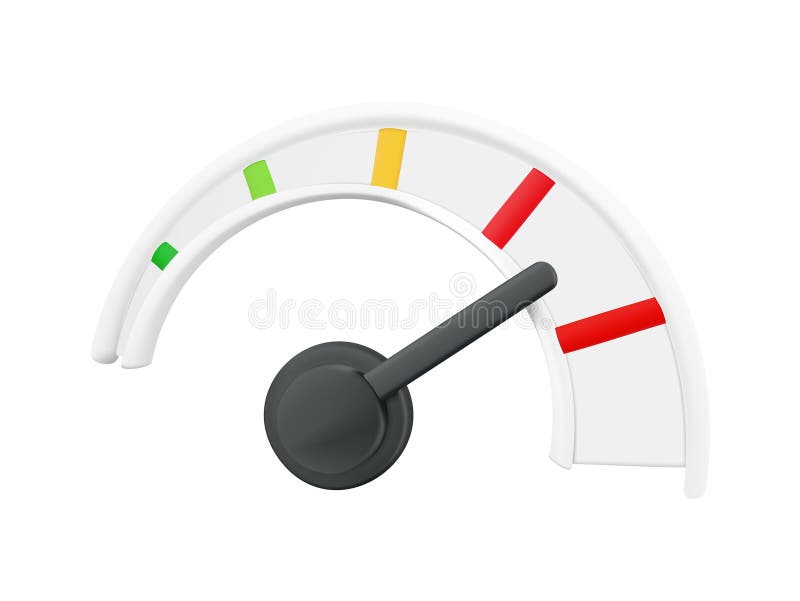 Color Speedometer. Vector Illustration. 3d Speedometer Icon. Stock ...