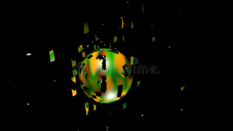 Color Sphere Crumbling and Exploding on Black Background. Colorful Ball ...