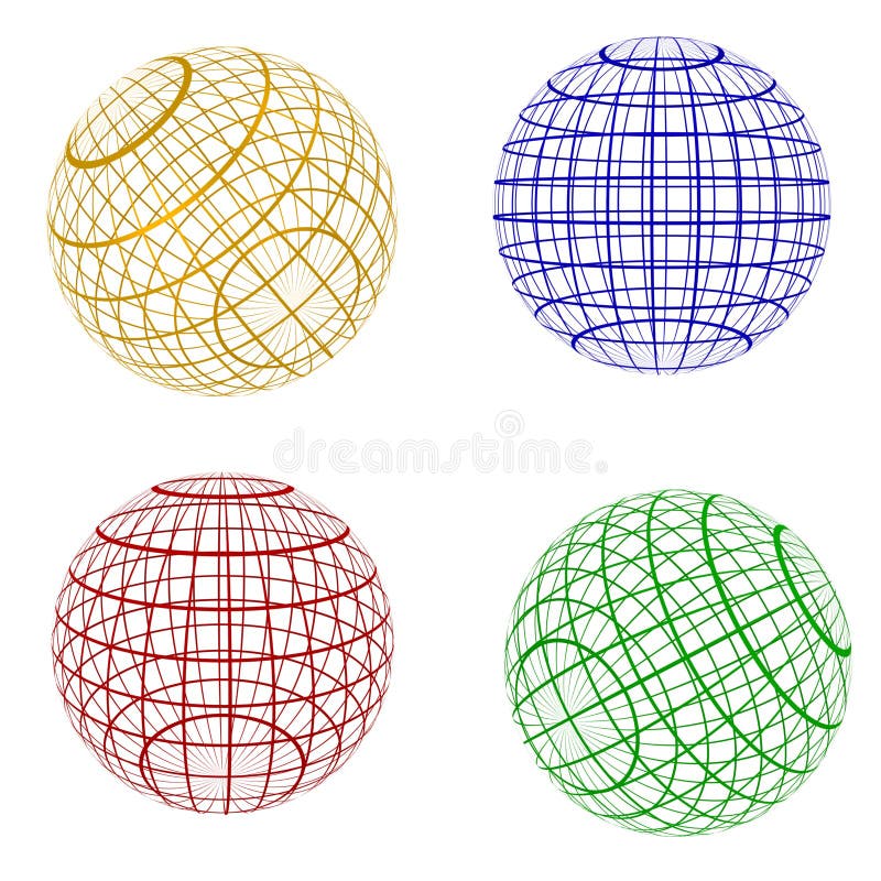 Globe elements-spheres stock vector. Illustration of grid - 14805285
