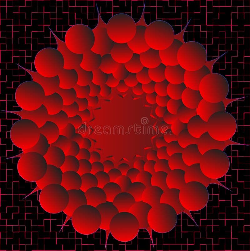 Color Spheres with Red Gradient on a Black Background Stock ...