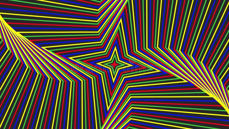 Color Spin Quadrangular Star Simple Flat Geometric on Dark Grey Black ...