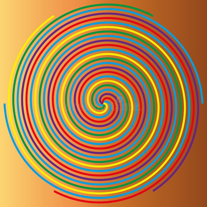 Color Spiral on a Beige Background, Abstraction 1 Stock Vector ...