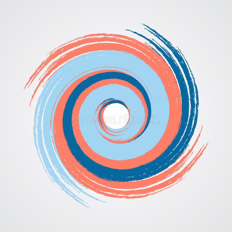 Color Spiral Swirl with Brush Stock Illustration - Illustration of ...