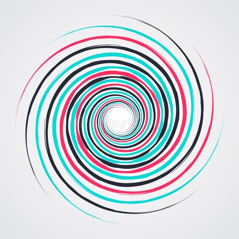 Color Spiral Swirl with Brush Stock Vector - Illustration of concentric ...