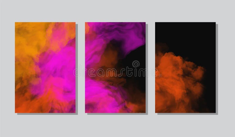 Color Splash Banners Set. Background Smoke Paint. Stock Vector ...