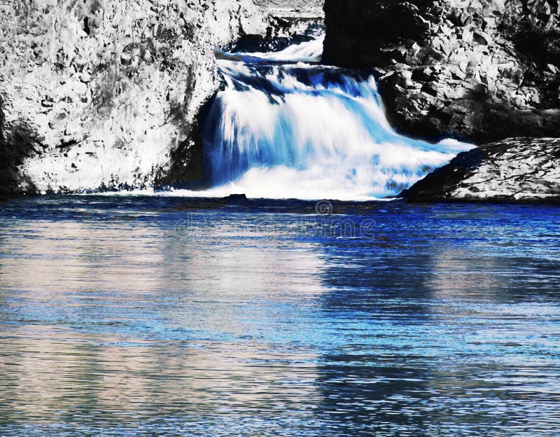 Blue waterfall stock image. Image of dropping, blue - 132100317