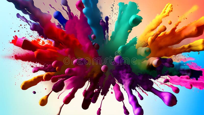 Color Splash Explosion Colorful Burst Stock Illustration - Illustration ...