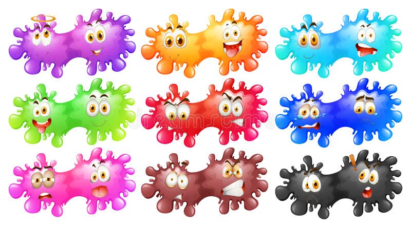 Color splash with faces stock vector. Illustration of angry - 202597140