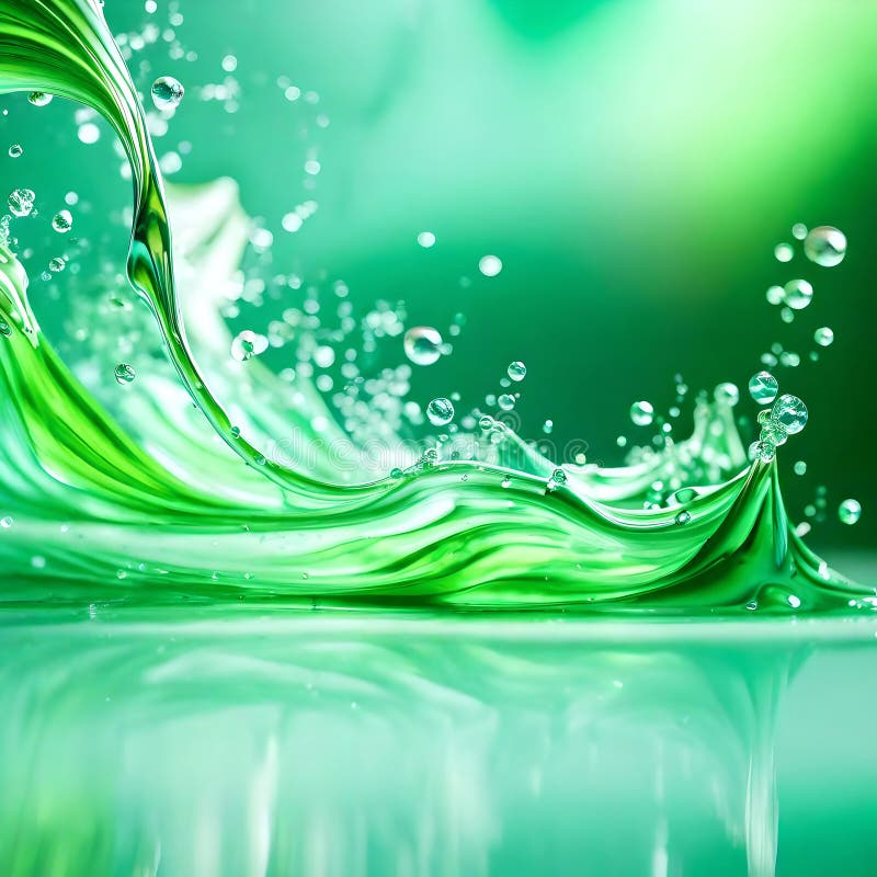 Color Splashes in Green - Ai Generated Image Stock Illustration ...