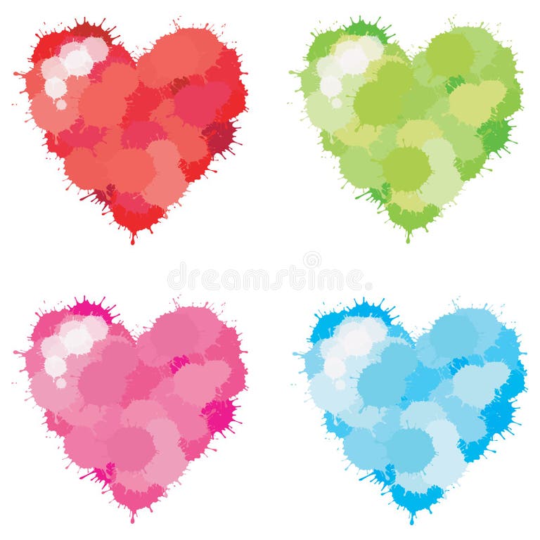 Color Splatter Heart set stock vector. Illustration of colorful - 29161568