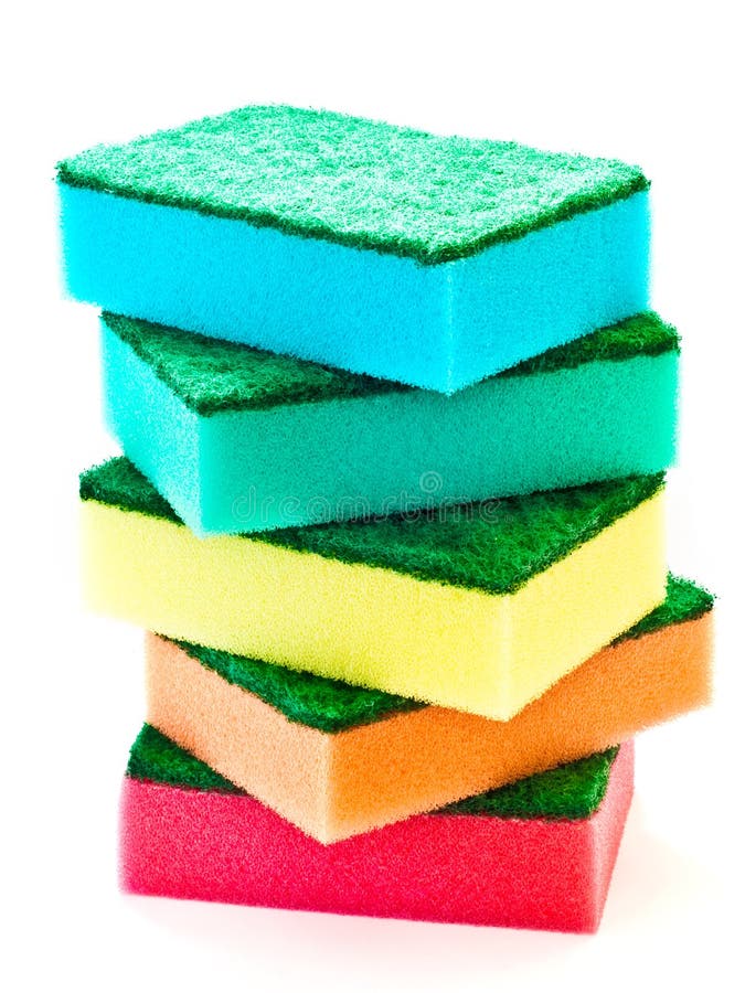 Color sponges stock image. Image of wash, cleaning, blue - 19425693