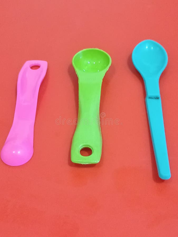 Color spoons for kids stock image. Image of orange, bottle - 224431755