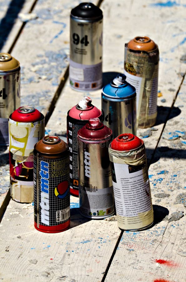 Color spray paint can. editorial stock image. Image of color - 104850059