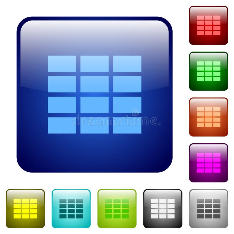 Color Spreadsheet Square Buttons Stock Vector - Illustration of ...