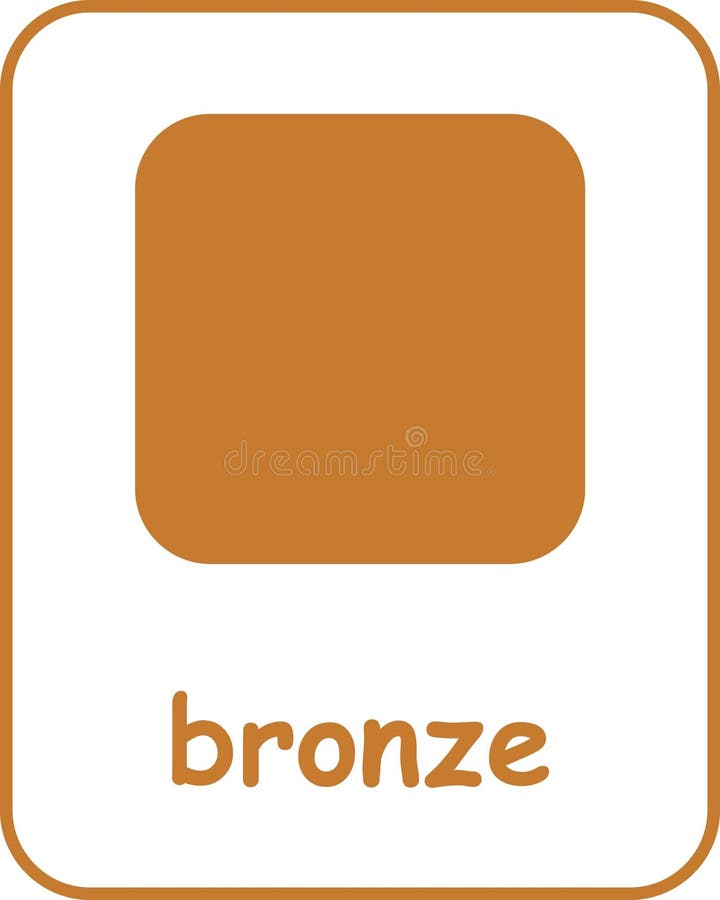 Bronze Color Flashcard for Kids Stock Vector - Illustration of learning ...