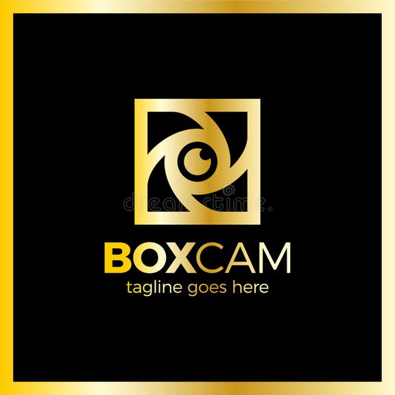 Color Square Camera Shutter Emblem. Box Photo Camera Logotype Stock ...