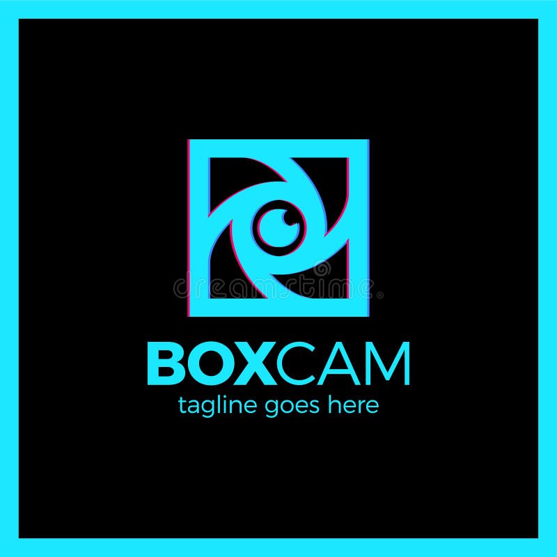 Color Square Camera Shutter Emblem. Box Photo Camera Logotype Stock ...