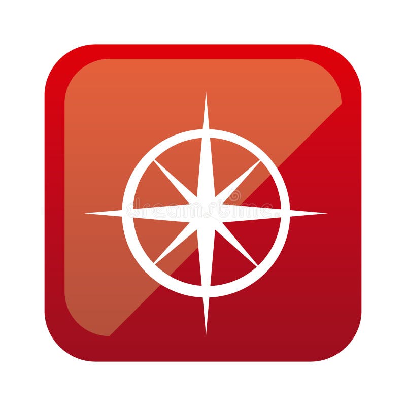 Color Square with Compass Icon Stock Illustration - Illustration of ...