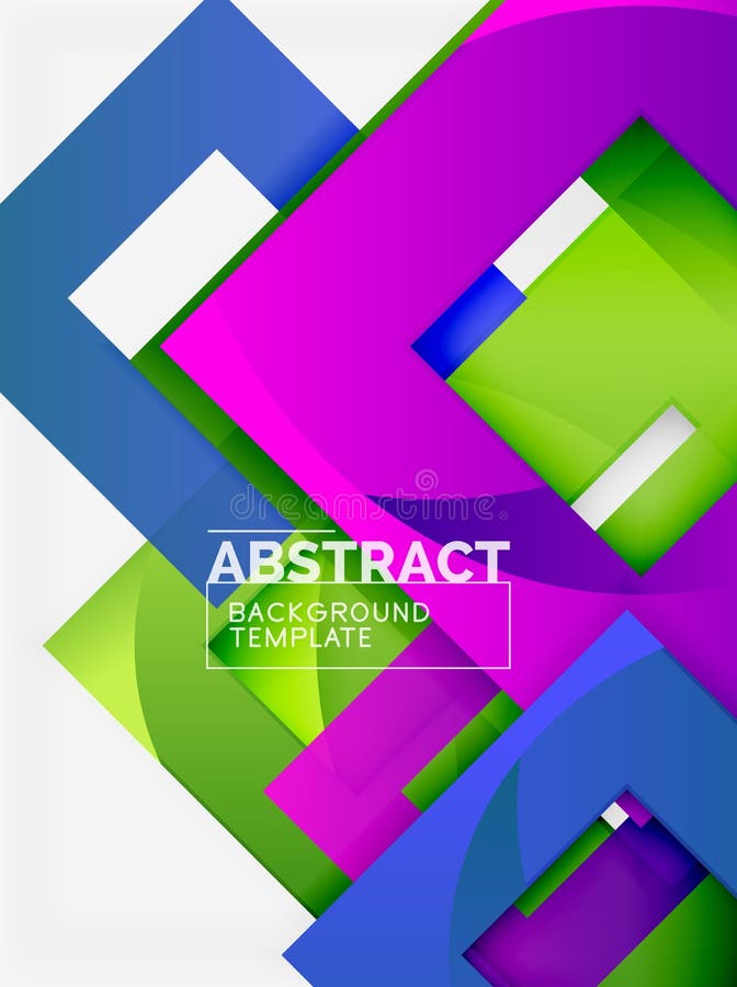 Color Square Composition with Text. Geometric Abstract Background Stock ...