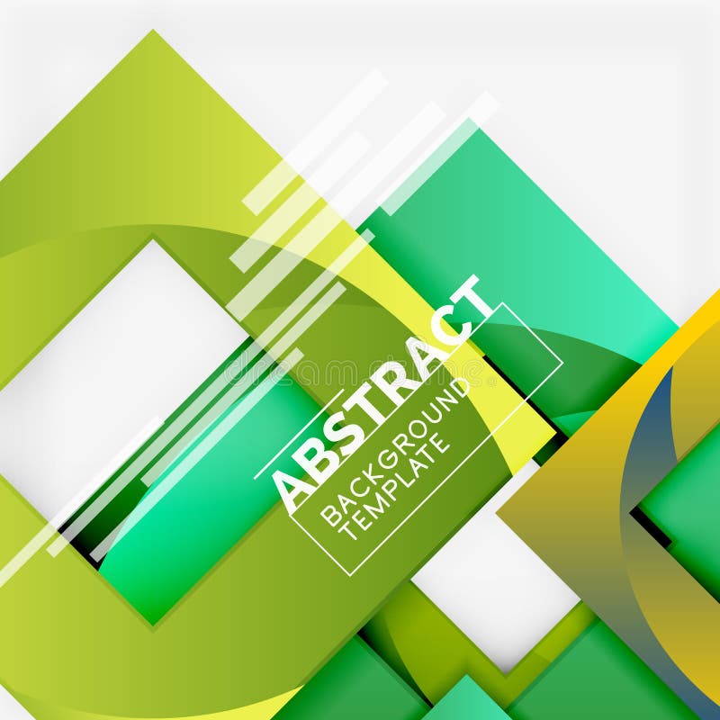 Color Square Composition with Text. Geometric Abstract Background Stock ...