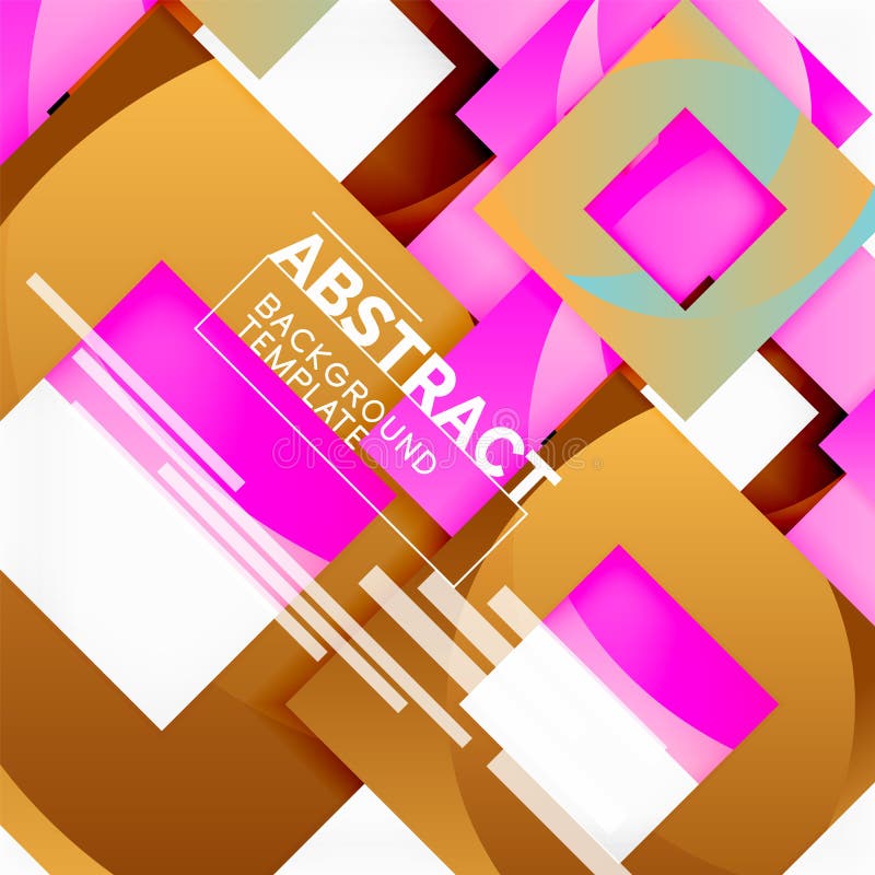 Color Square Composition with Text. Geometric Abstract Background Stock ...