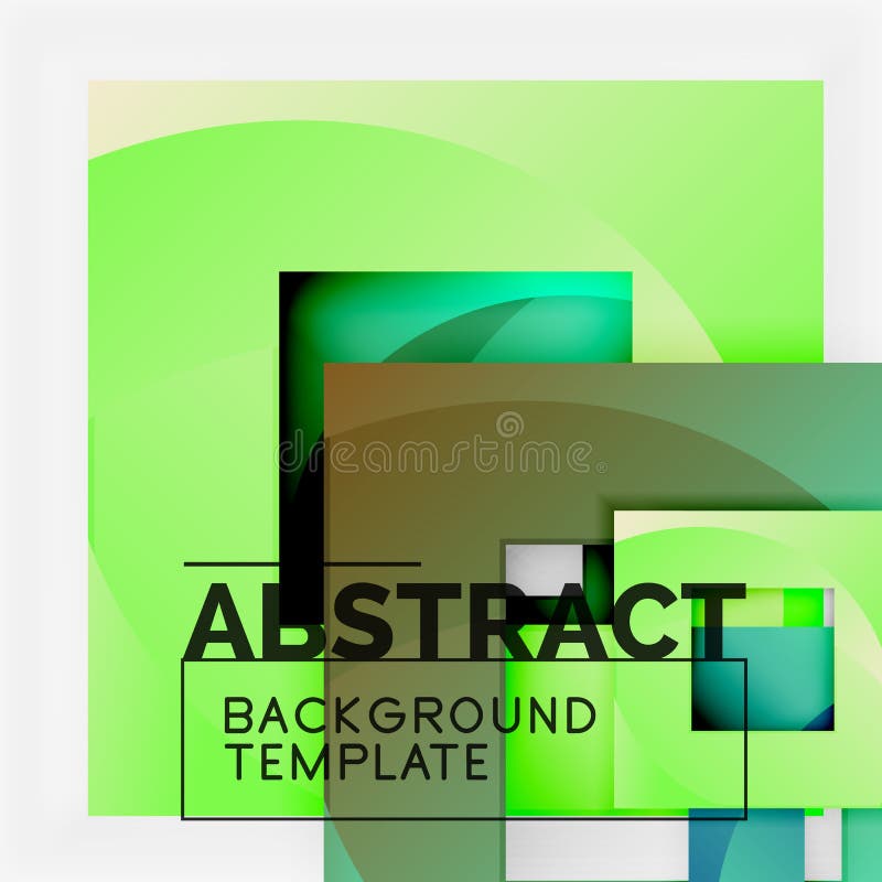 Color Square Composition with Text. Geometric Abstract Background Stock ...