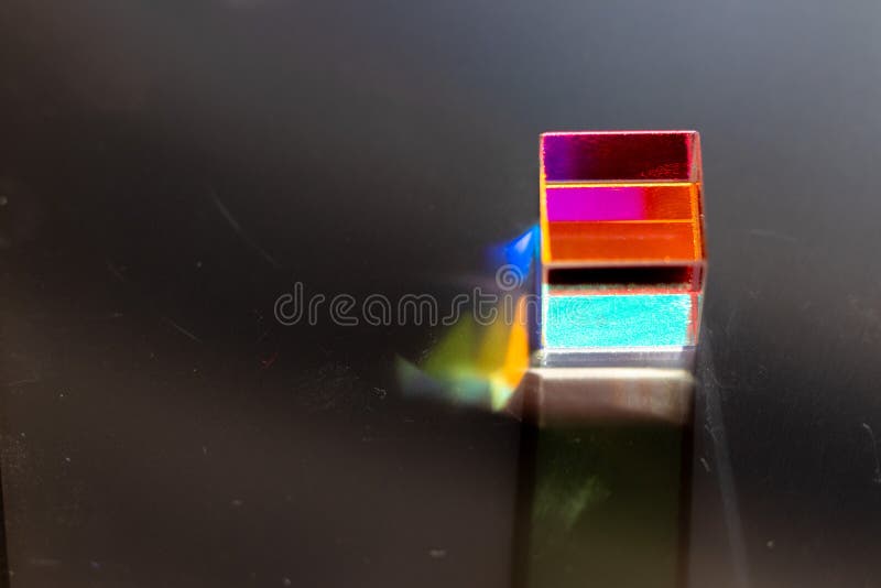 Color Square Crystal with Rainbow Stock Photo - Image of jewelry, metal ...