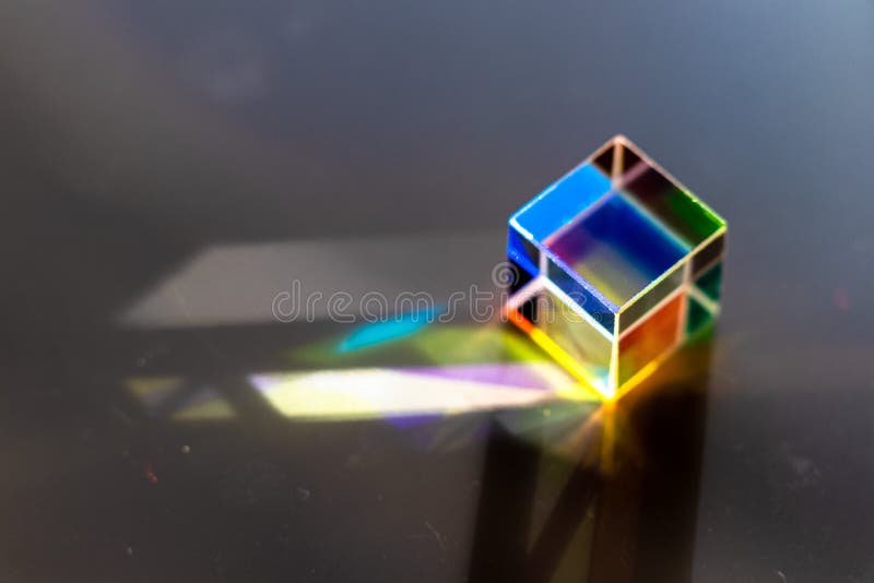 Color Square Crystal with Rainbow Stock Image - Image of gold, present ...