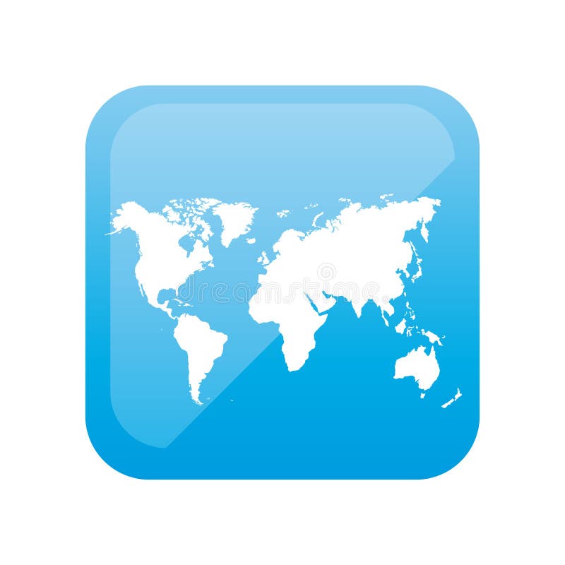 Color Square Frame with World Map Stock Illustration - Illustration of ...