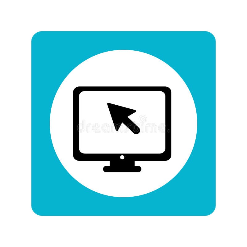 Color Square with Monitor Screen and Mouse Pointer Inside Stock Vector ...